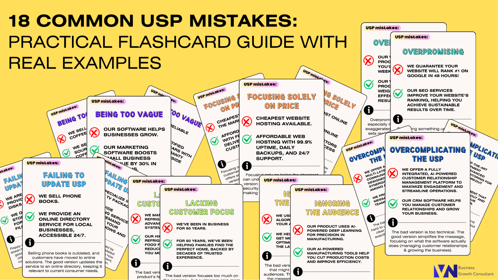 18 Common USP Mistakes: Practical Flashcard Guide with Real Examples
